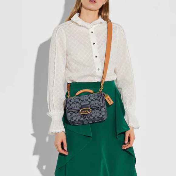 Coach | Bags | Coach Riley Top Handle 22 In Signature Chambray | Poshmark